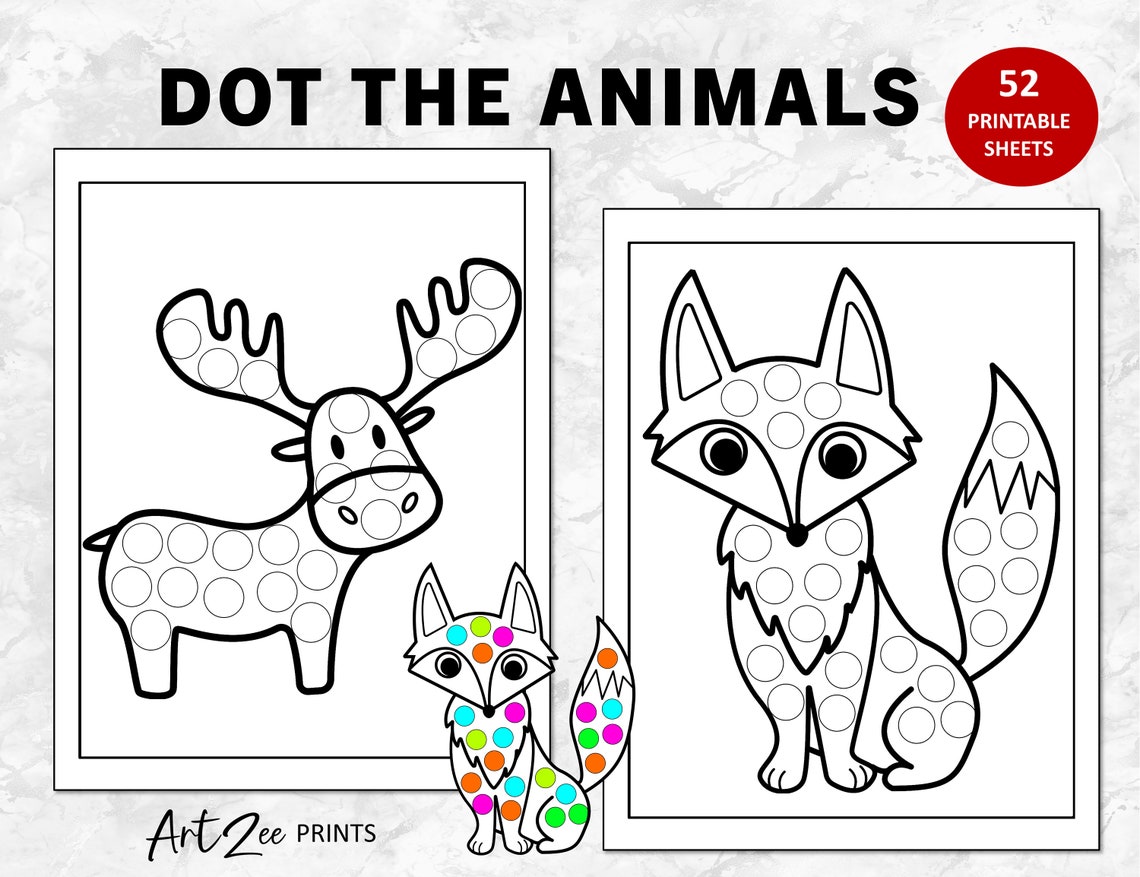 Dot-a-dot Printable, Dot Marker Activity Worksheets, Dab It Preschool ...