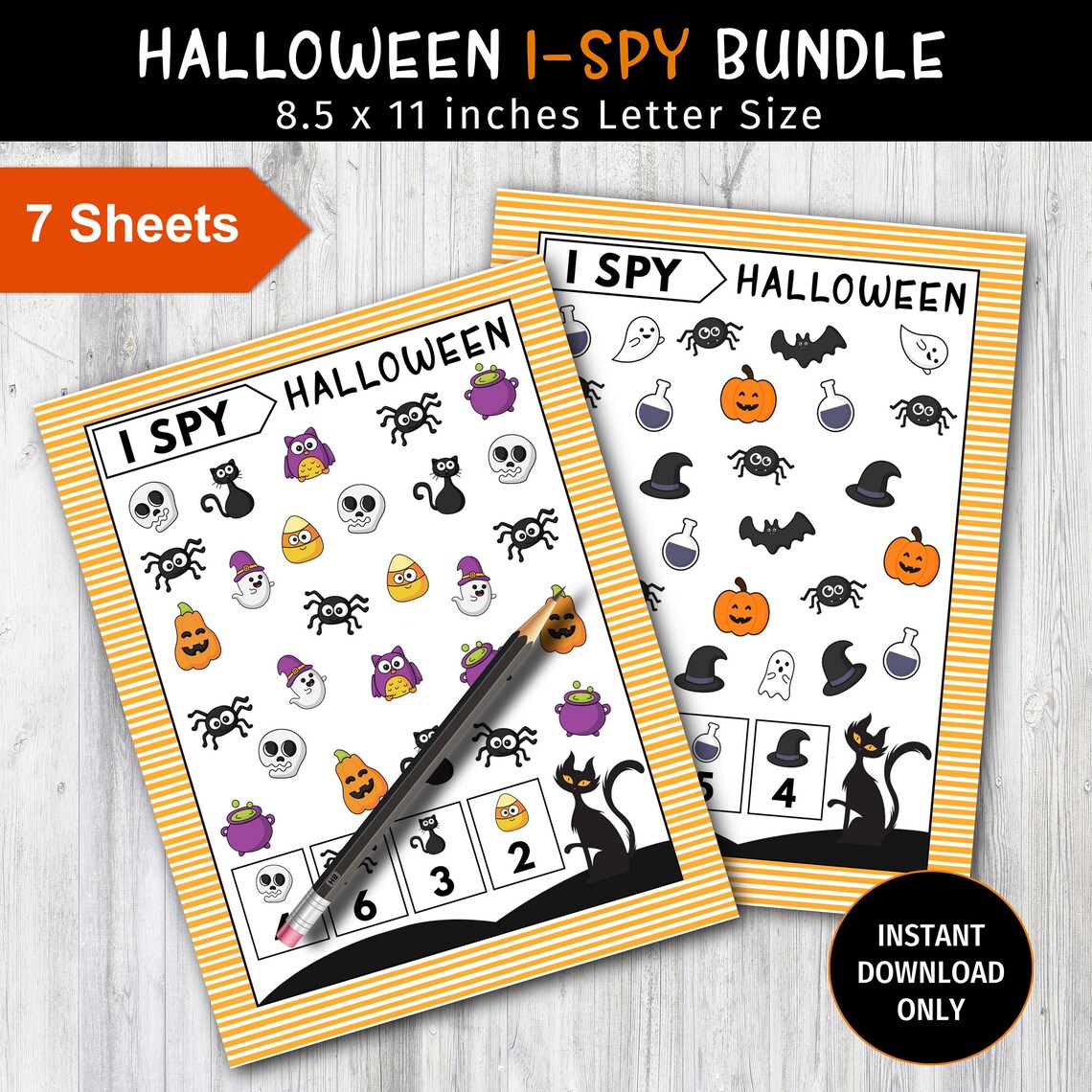 Printable Halloween I Spy Activity Sheet for Kids, Fall Autumn Kids ...