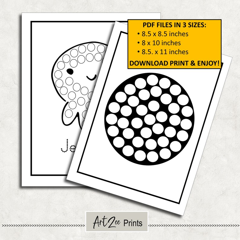 Cute Animals & Shapes Dot Marker Coloring Printable Pages for Toddlers ...