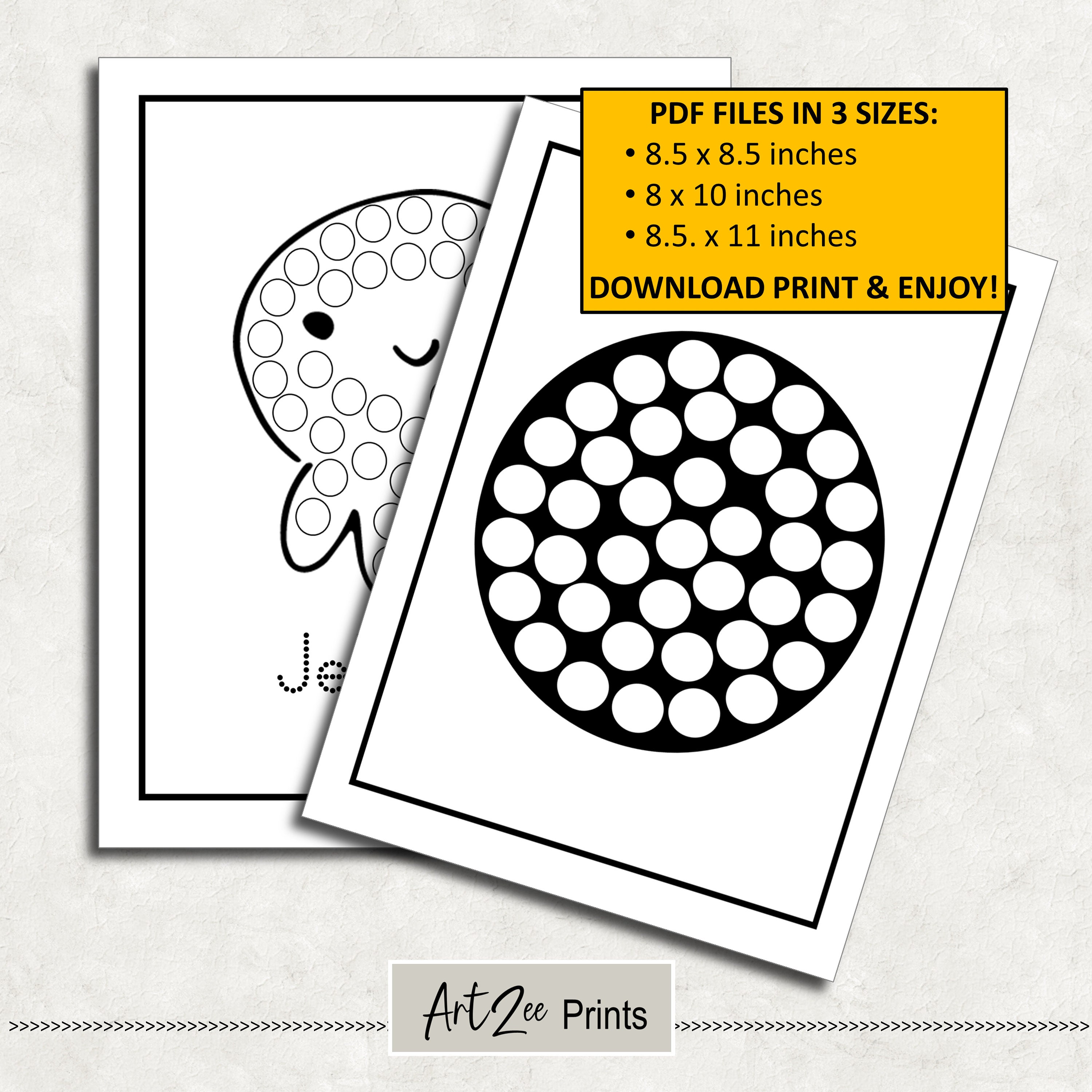 Cute Animals & Shapes Dot Marker Coloring Printable Pages for Toddlers ...