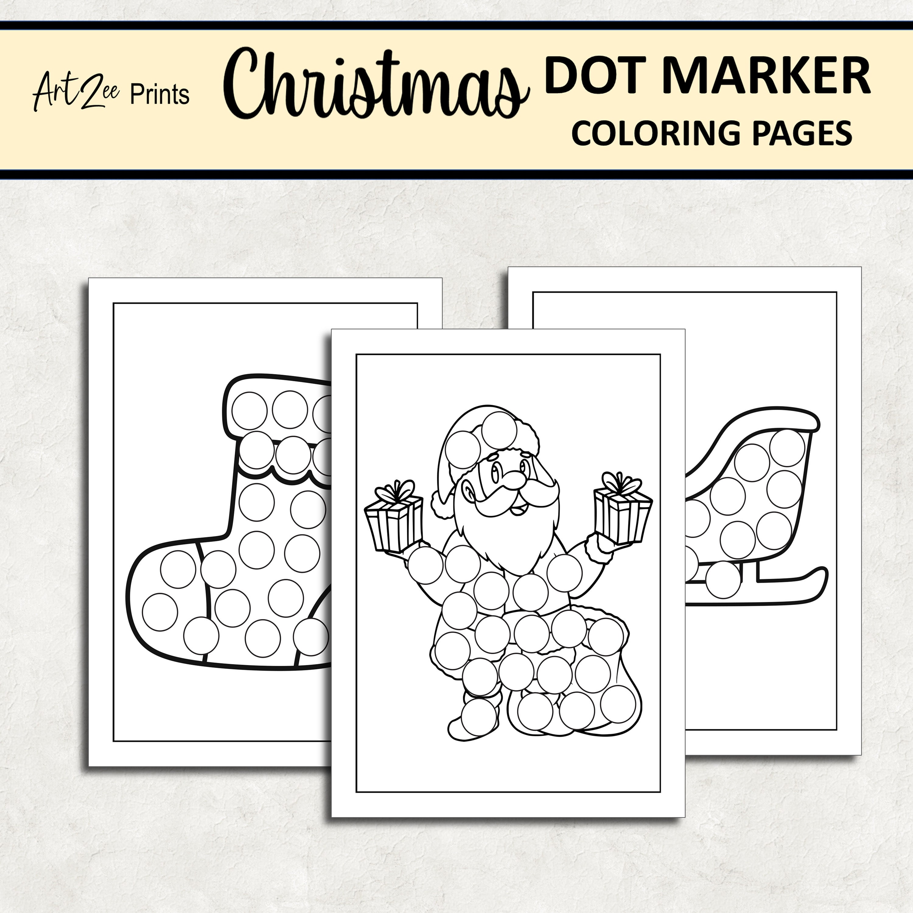 Cute Christmas Dot Marker Coloring Printable Pages for Toddlers ...