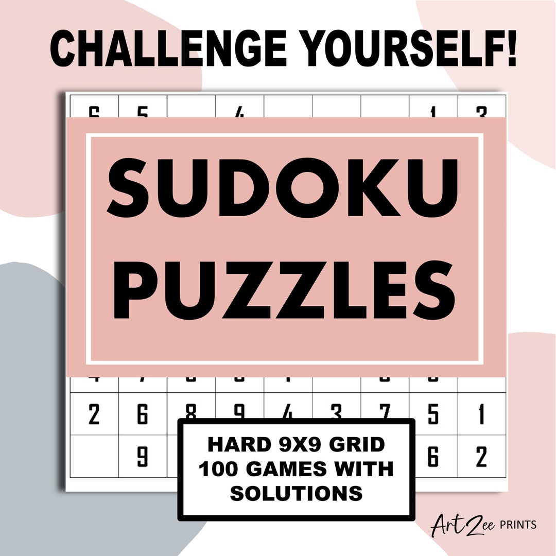 Sudoku Puzzle Book 9x9 Grid Hard Math Puzzle Activities for Adults 8.5 ...