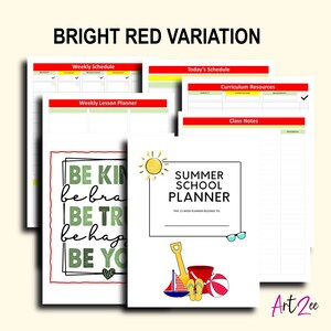 Summer School Planner Printable, Undated Calendar, Weekly Assignment ...