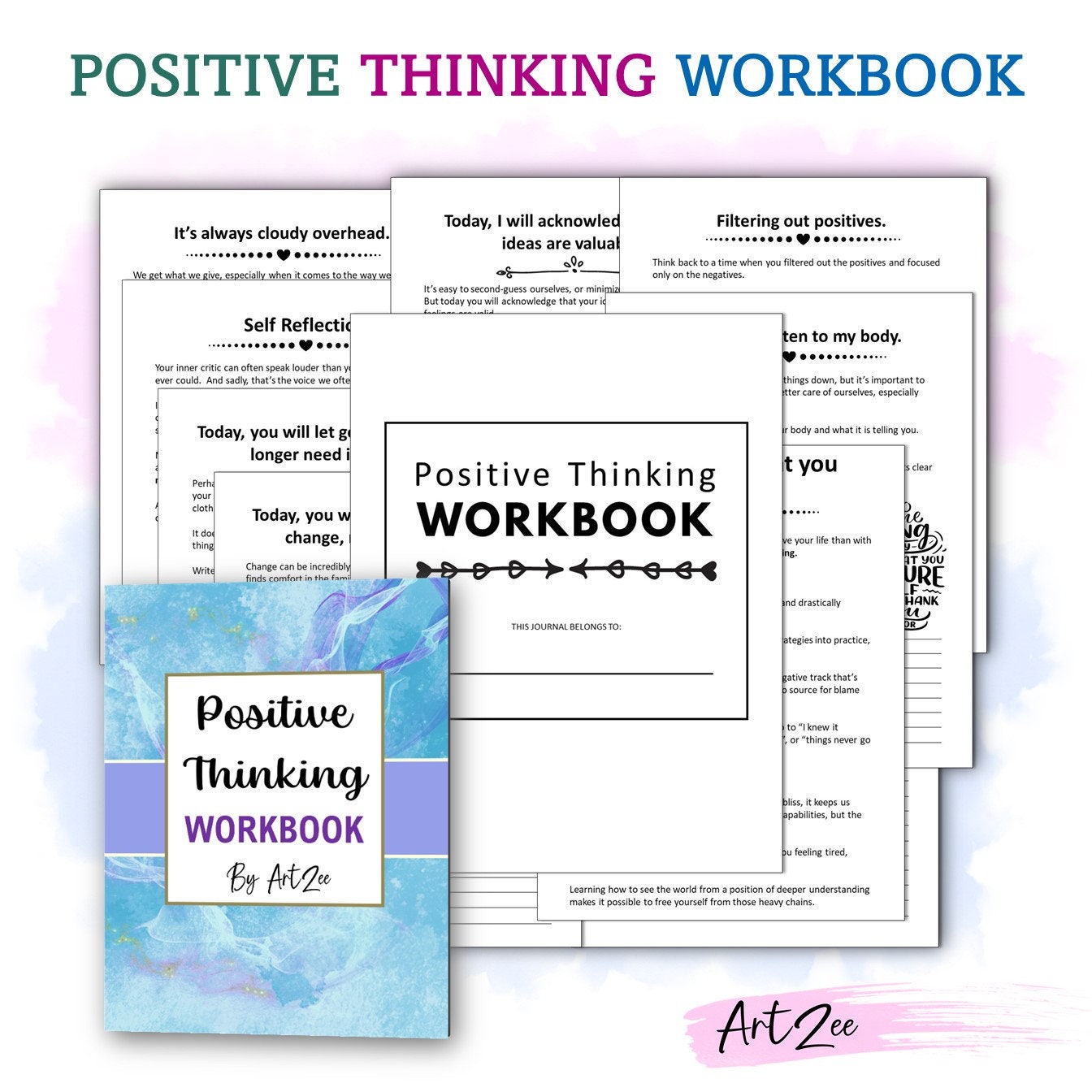 Positive Thinking Workbook Printable With Guided Self-love Prompts and ...