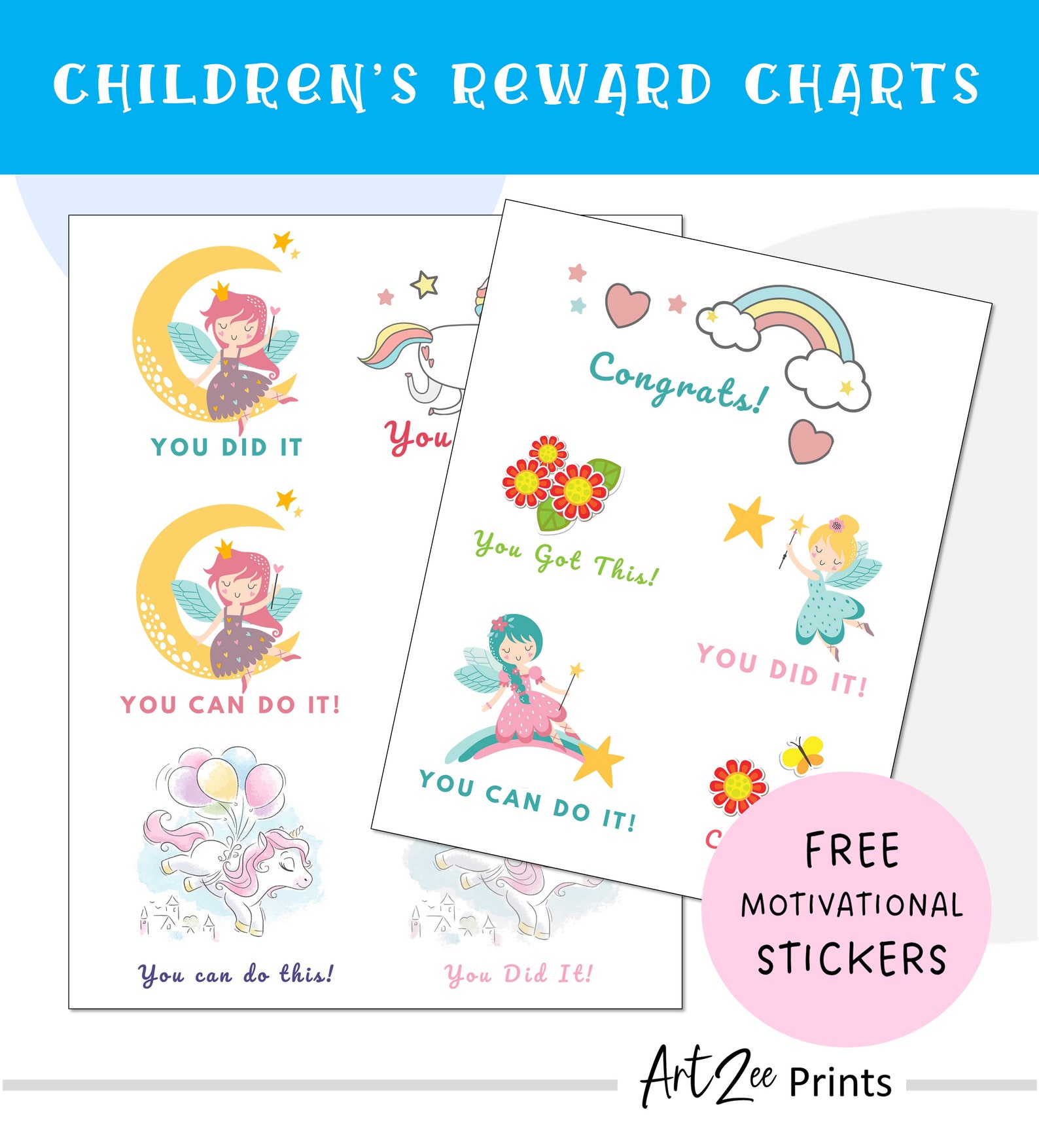 Pastel Rainbow Kids Reward Charts: Habit Training Printable (editable ...