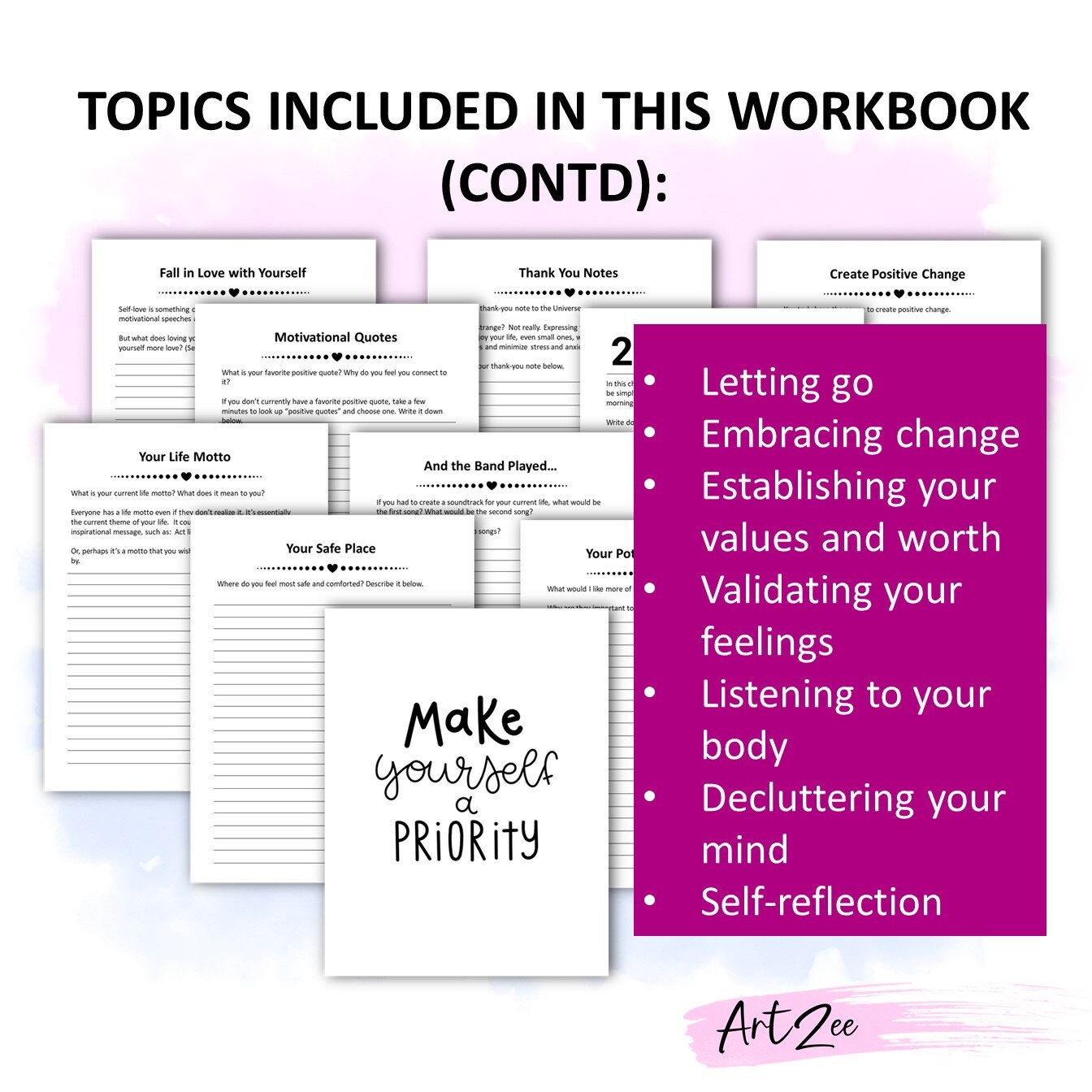 Positive Thinking Workbook Printable With Guided Self-love Prompts and ...
