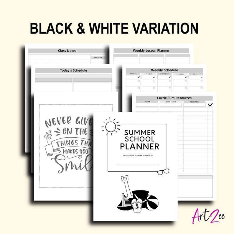 School Planner Organizer Fun Summer Themed Cover for Teachers ...