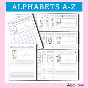 Alphabet and Numbers Handwriting Practice Workbook, Cursive Sentences ...