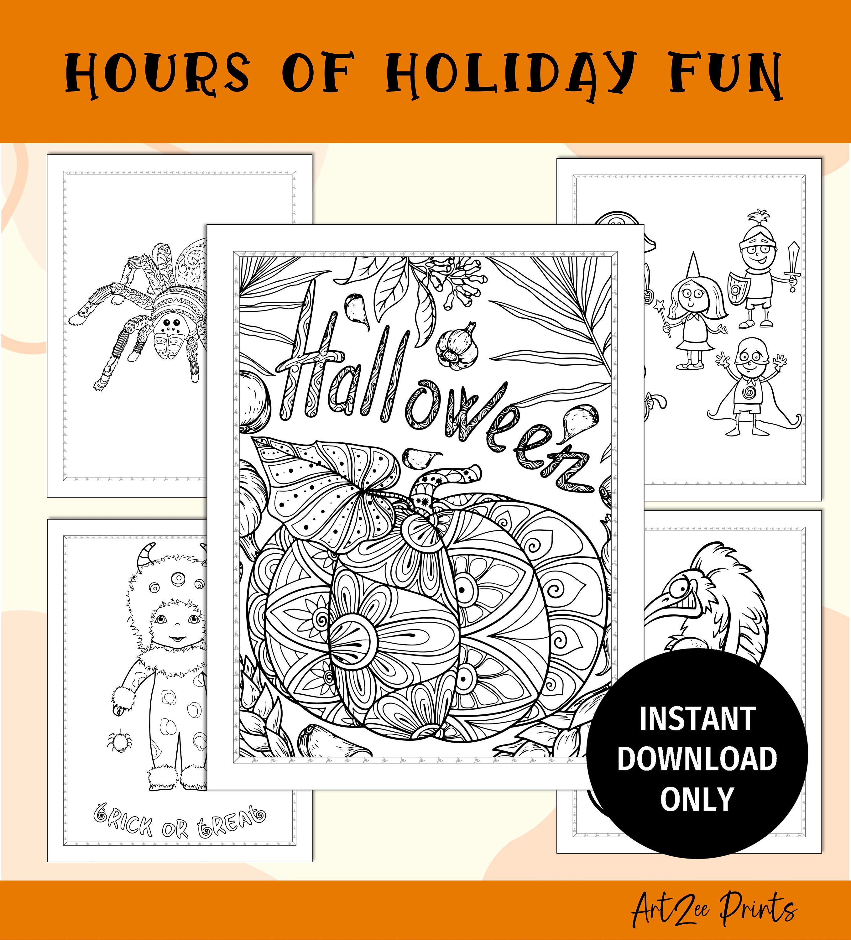 Halloween Coloring Bundle for Kids Ages 8-12 Digital Instant - Etsy
