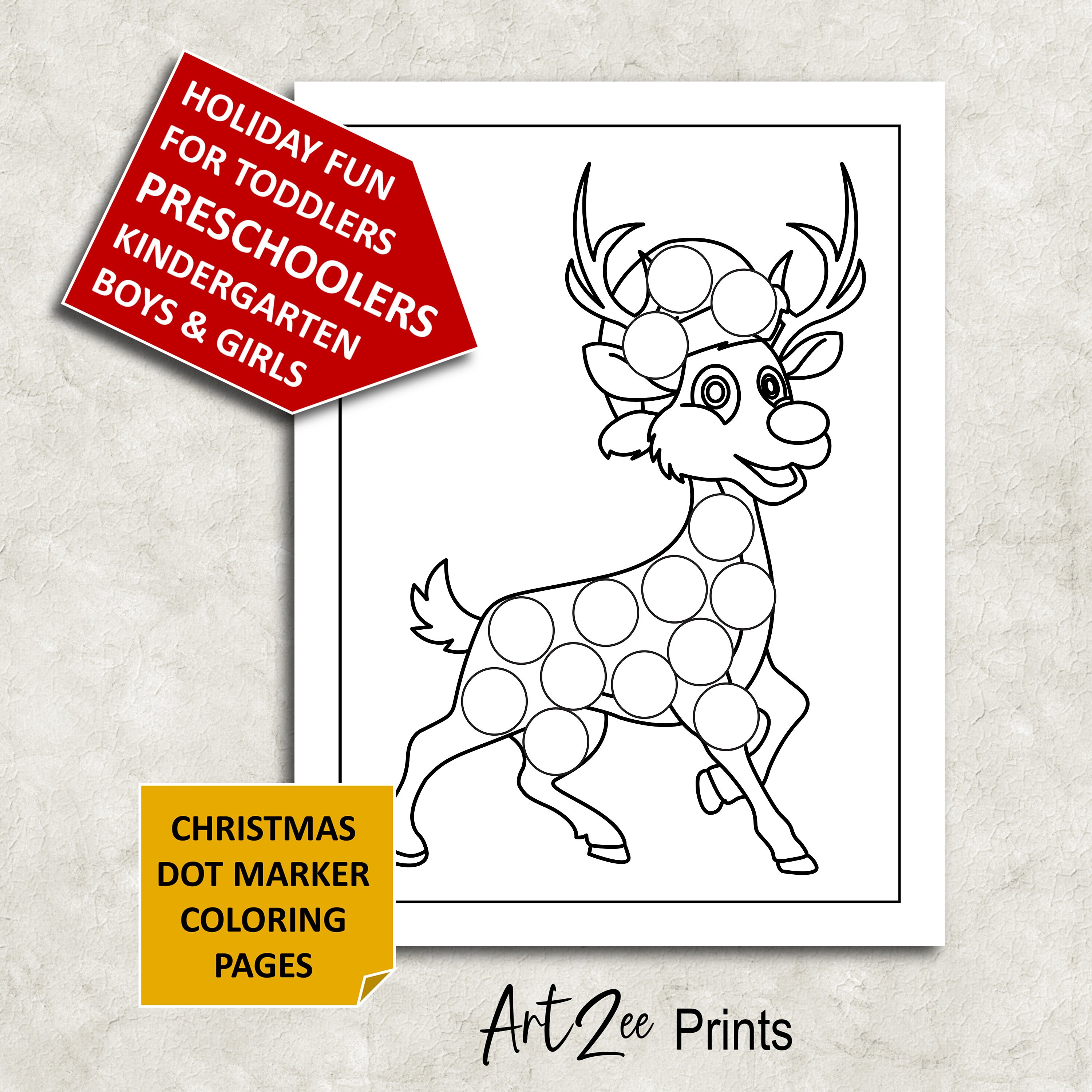 Cute Christmas Dot Marker Coloring Printable Pages for Toddlers ...