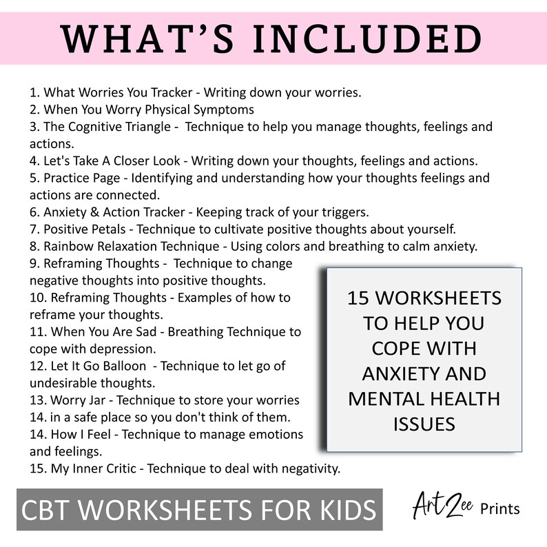 Mental Health Workbook, CBT Worksheet, Trauma Workbook, Self-care ...