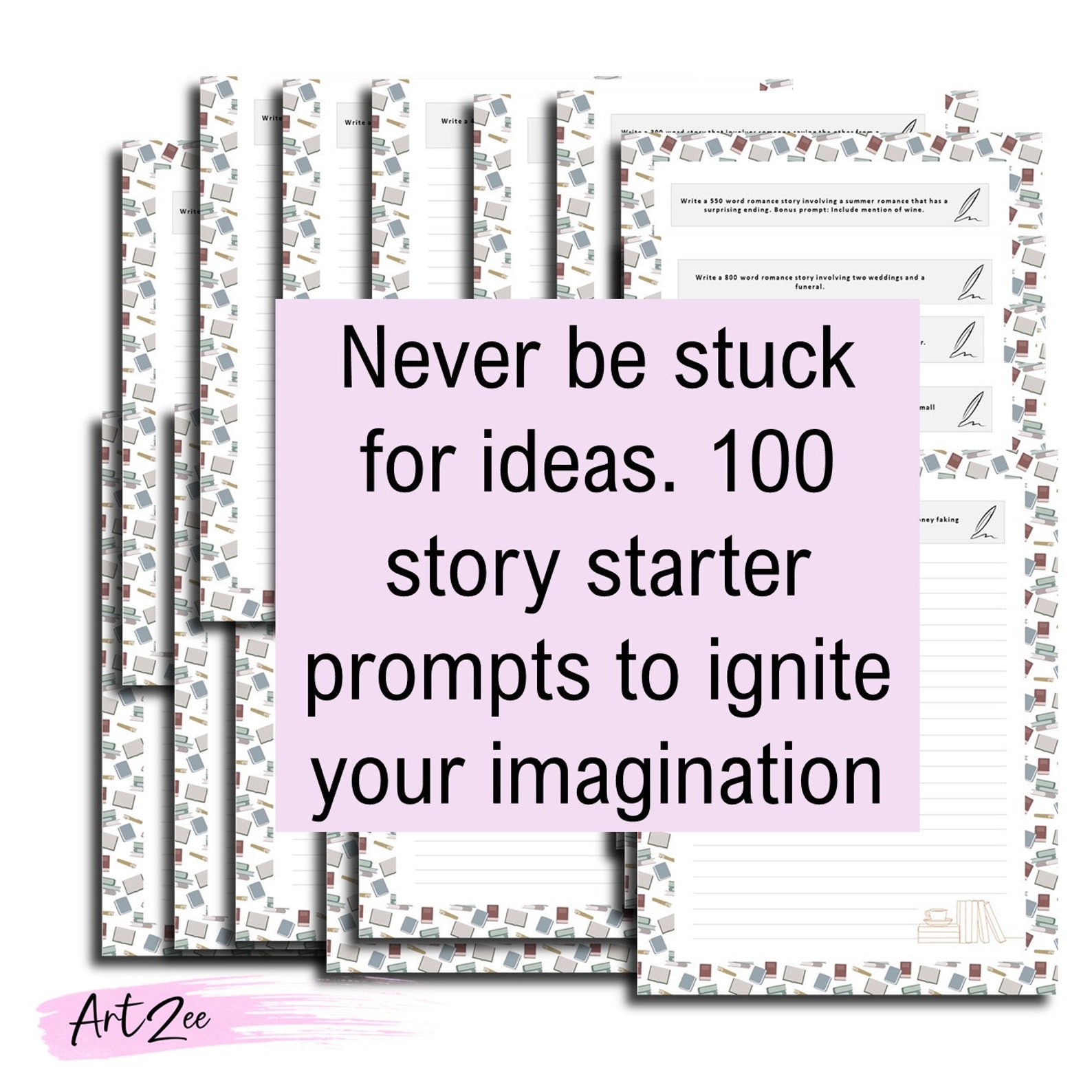 Printable Author Journal Notebook , Writer Workbook With 100 Story ...