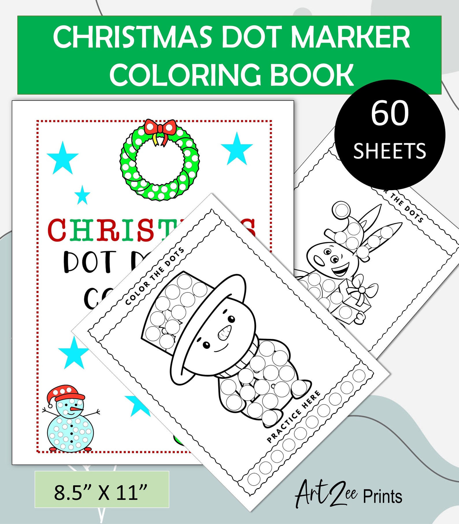 Christmas Toddler Activities Dot Marker Coloring Pages Dab - Etsy
