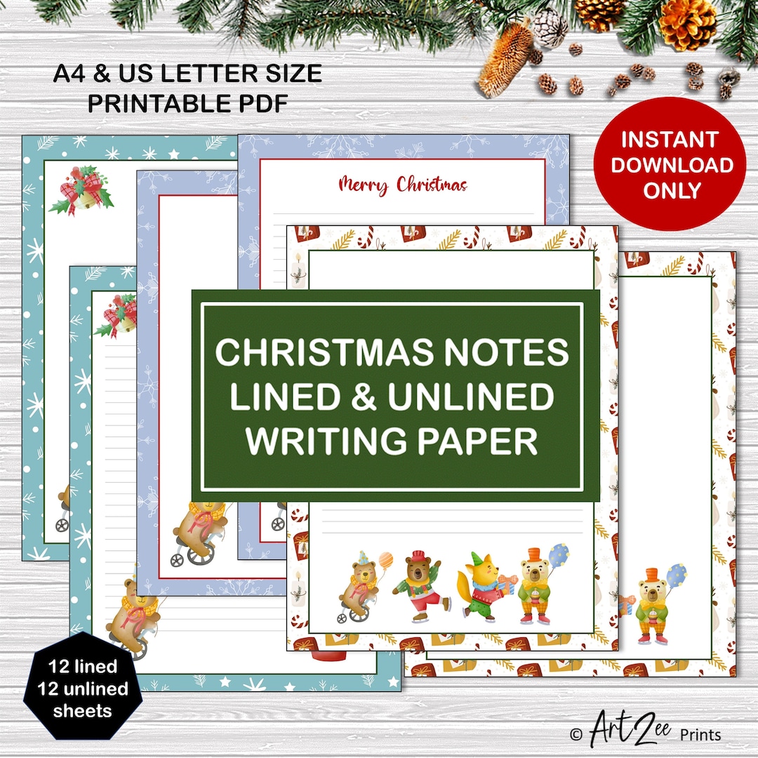 Cute Holiday Printable Stationery | Christmas Writing Paper | Kids ...