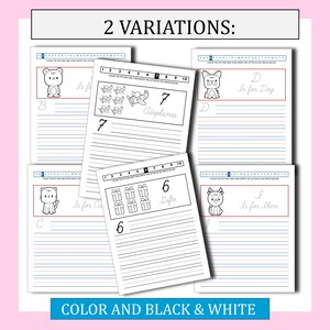 Alphabet and Numbers Handwriting Practice Workbook, Cursive Sentences ...