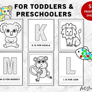 Dot-a-dot Printable, Dot Marker Activity Worksheets, Dab It Preschool ...