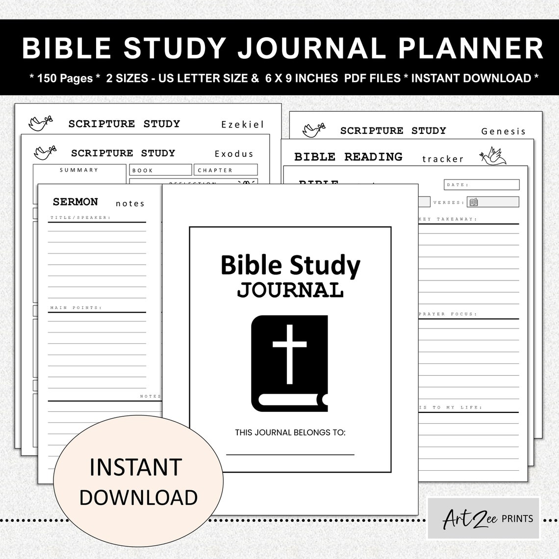 Faith Based Bible Scripture Study Journal Planner for Men and Women ...