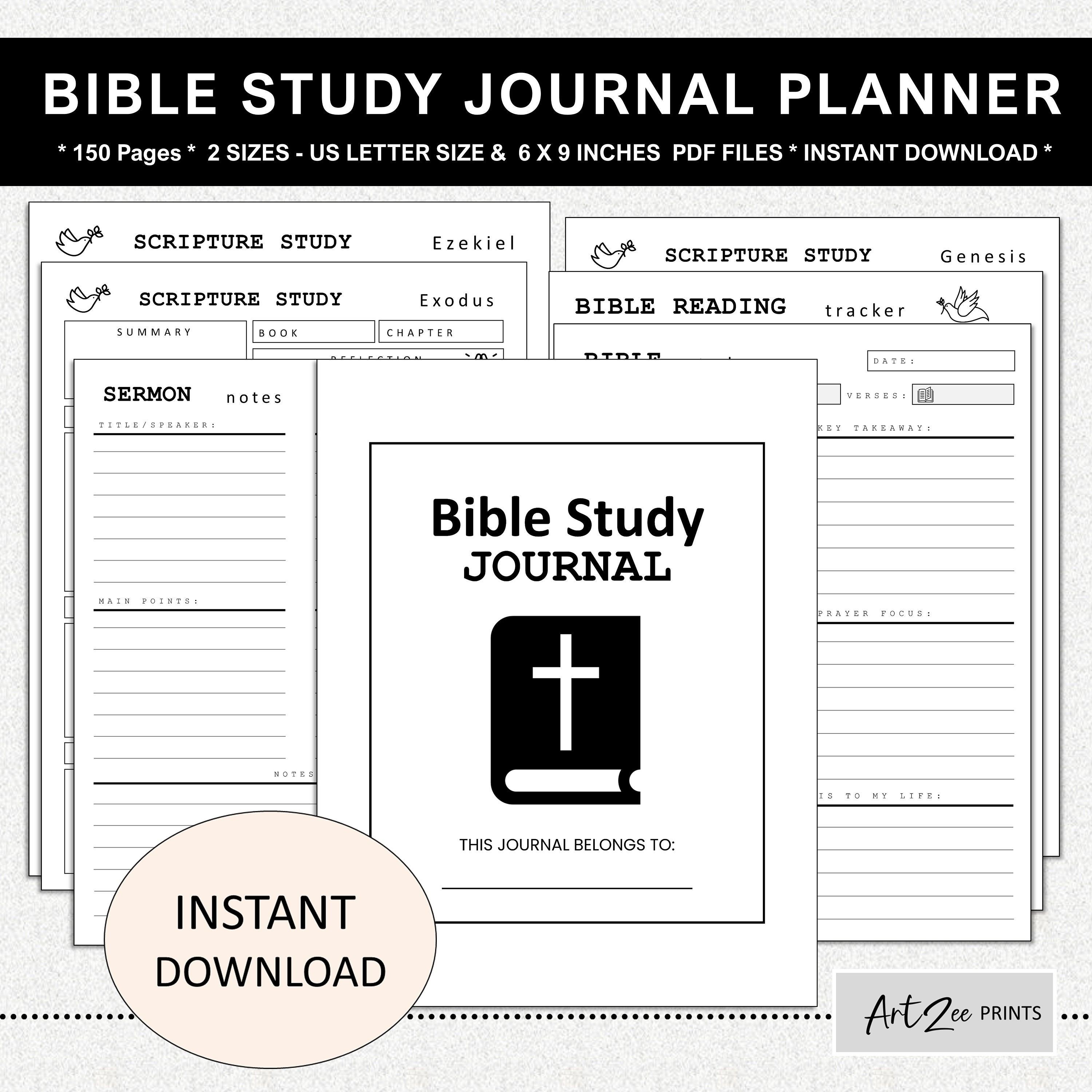 Faith Based Bible Scripture Study Journal Planner for Men and Women ...