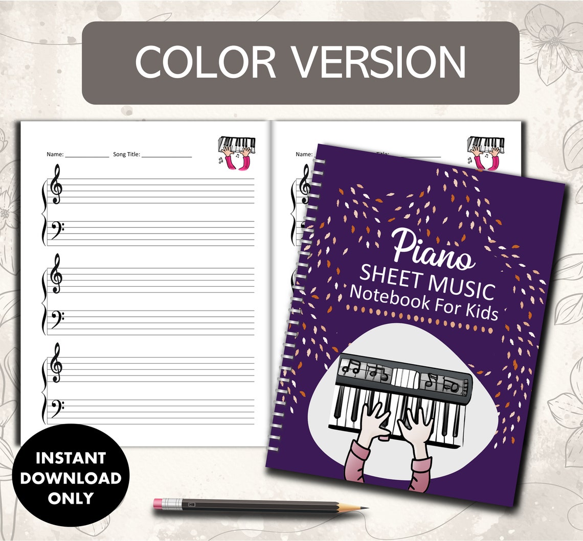 Kids Blank Sheet Music Printable Piano Staff Paper Kids - Etsy