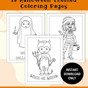 Halloween Coloring Bundle for Kids Ages 8-12, Digital Instant Download ...