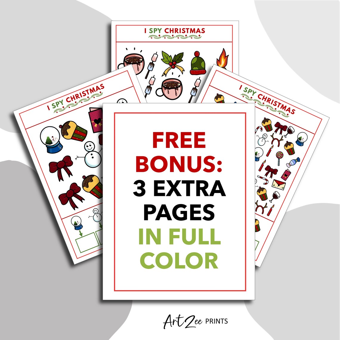 I Spy Christmas Activity Book 20 Printable Kids Counting Game Sheets ...