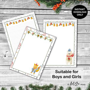 CHRISTMAS Printable Stationery | Bundle of 12 Lined and Unlined Writing ...