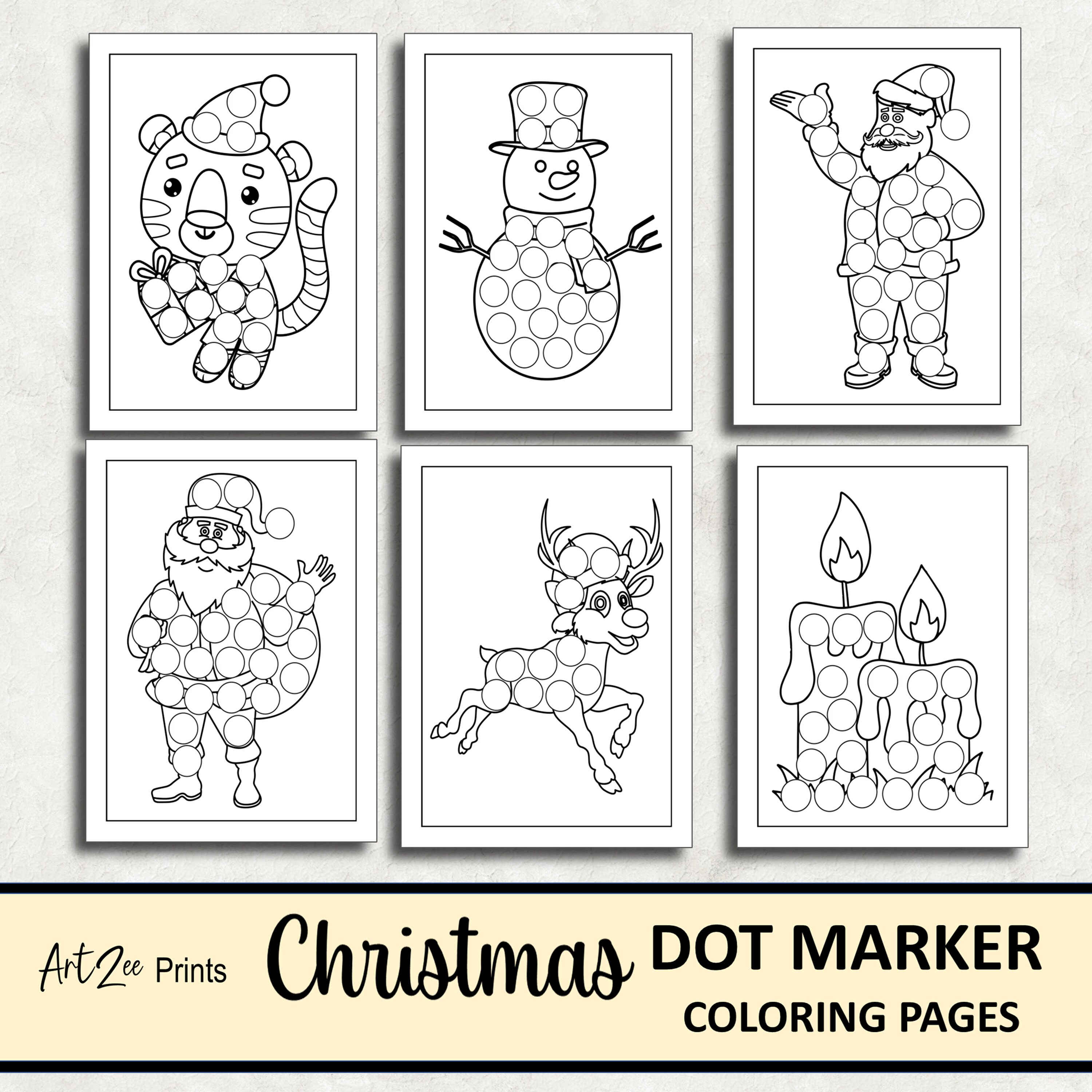 Cute Christmas Dot Marker Coloring Printable Pages for Toddlers ...
