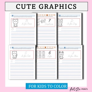 Alphabet and Numbers Handwriting Practice Workbook, Cursive Sentences ...