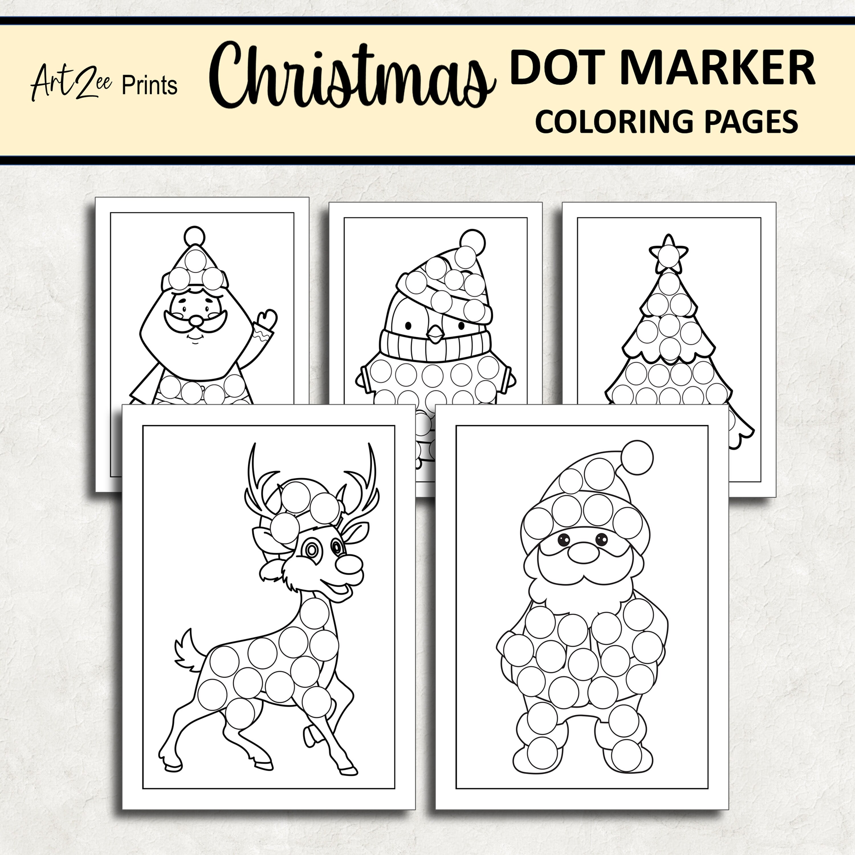 Cute Christmas Dot Marker Coloring Printable Pages for Toddlers ...