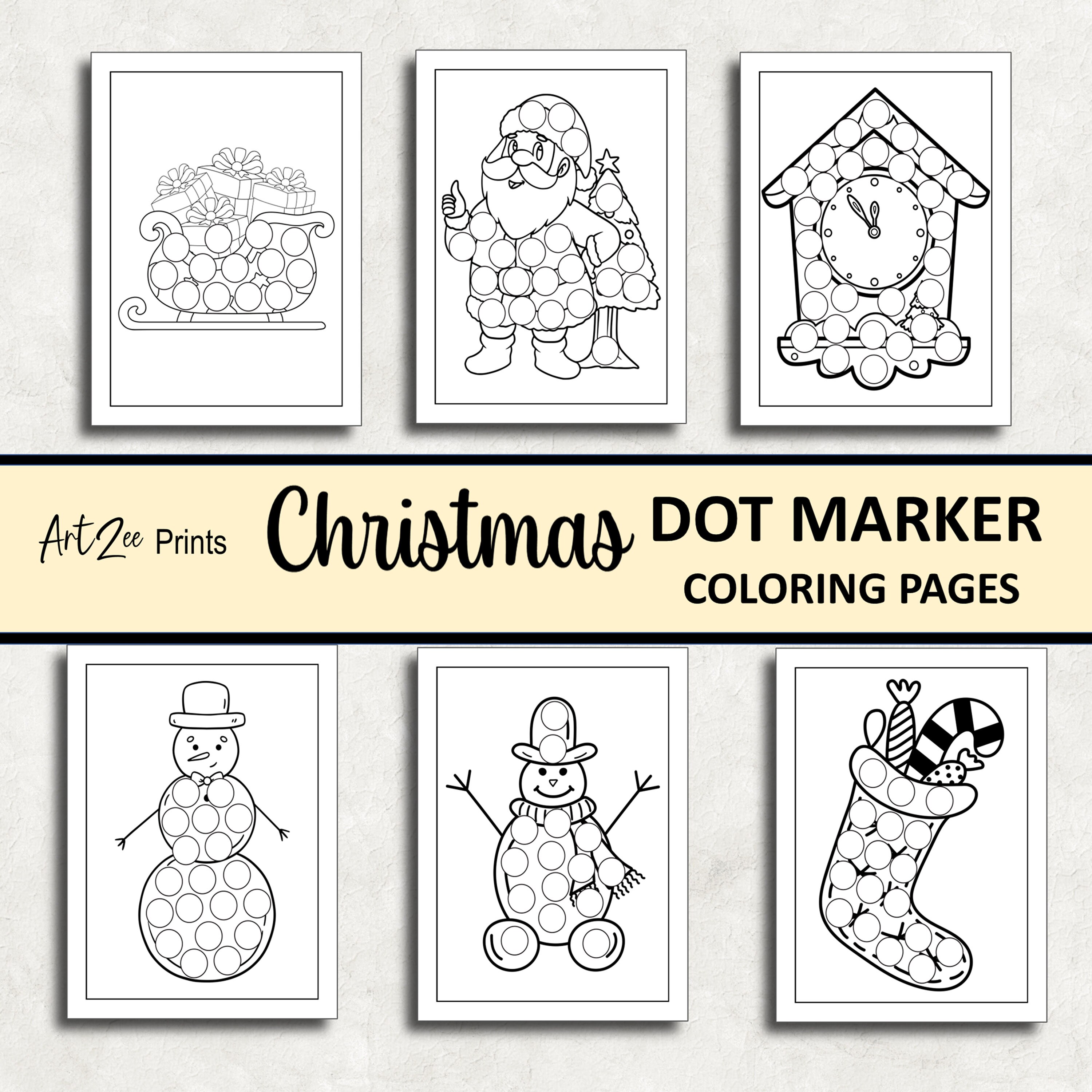 Cute Christmas Dot Marker Coloring Printable Pages for Toddlers ...