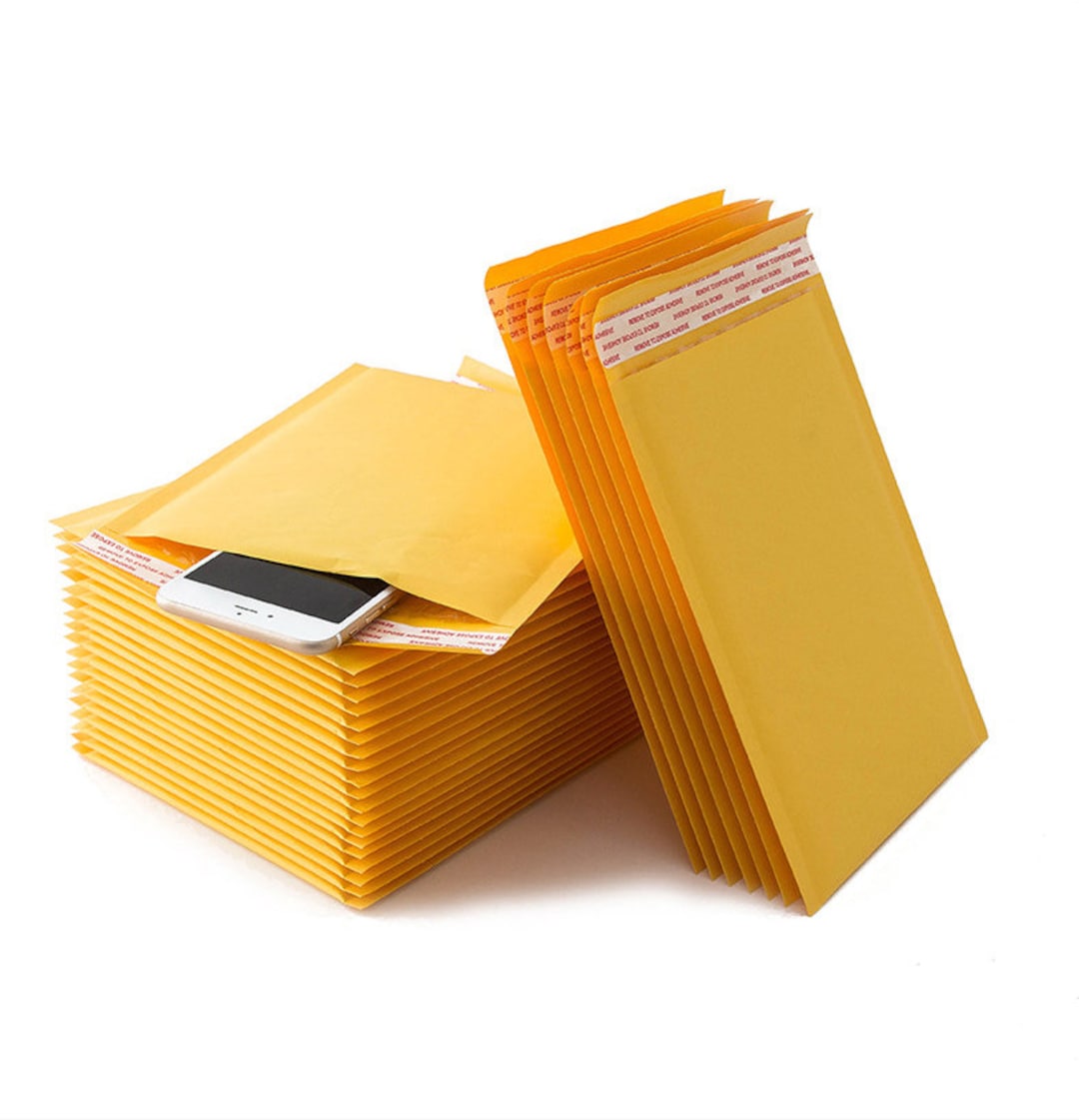 4"x8" Kraft Bubble Mailers Yellow Padded Envelopes #000 Small Business ...