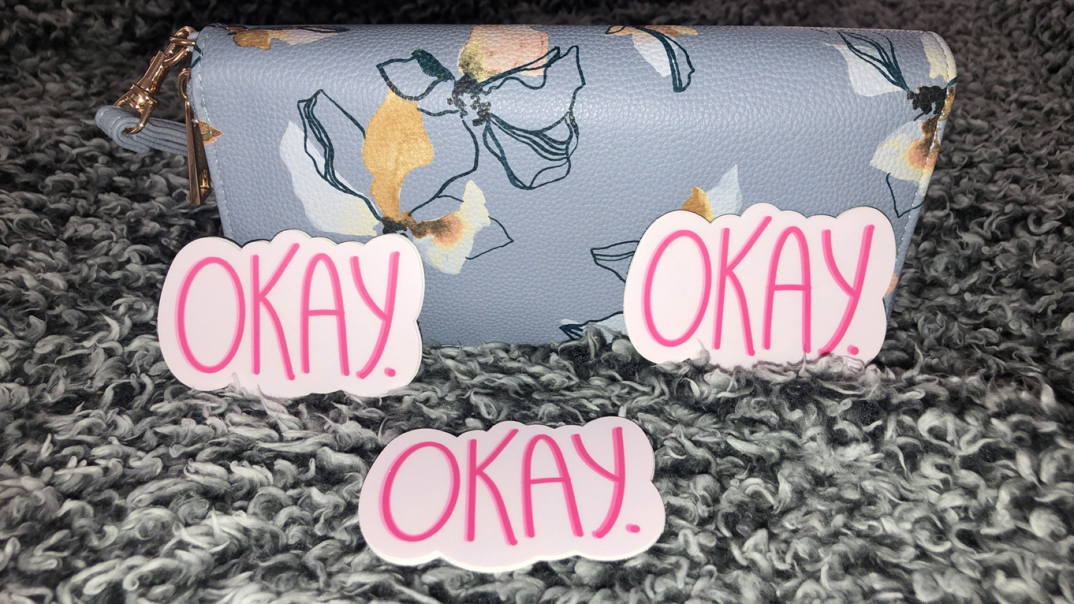 OKAY Pink Sticker/ Matte Waterproof - Etsy