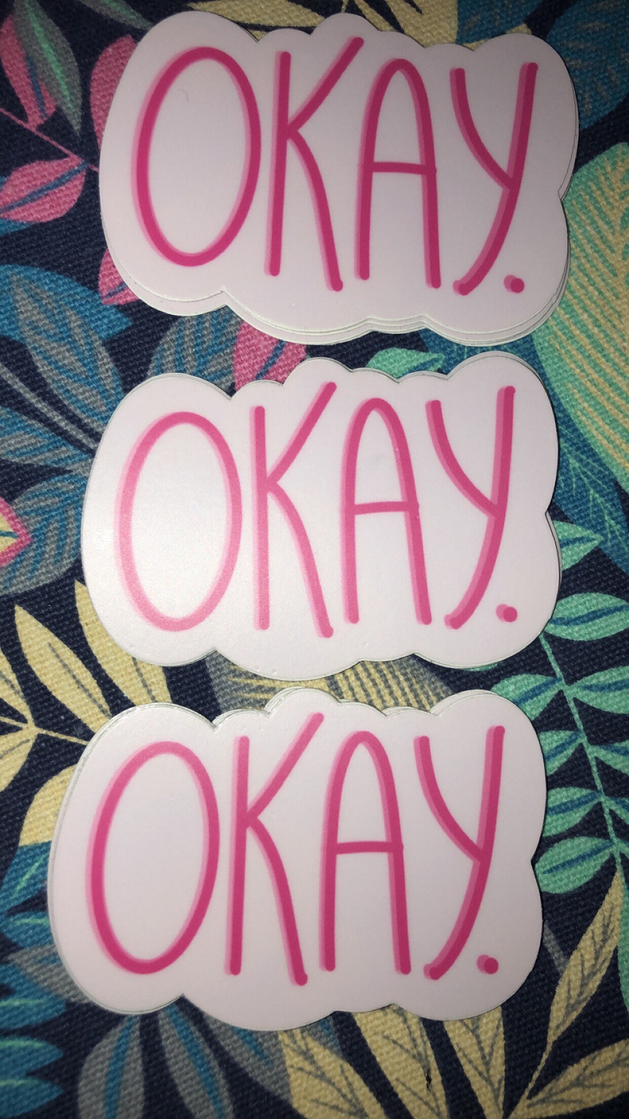 OKAY pink sticker/ matte waterproof - Etsy Nederland