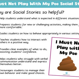 I Must Not Play With My Poo Social Story - Etsy