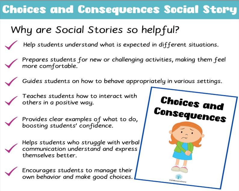 Choices and Consequences Social Story - Etsy