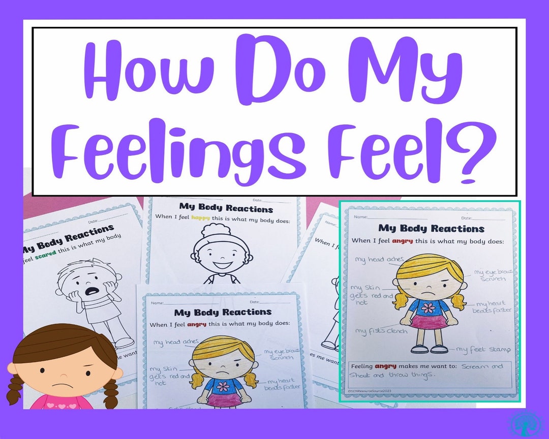 How My Body Reacts to Emotions Worksheets - Etsy