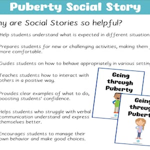Going Through Puberty Social Story - Etsy