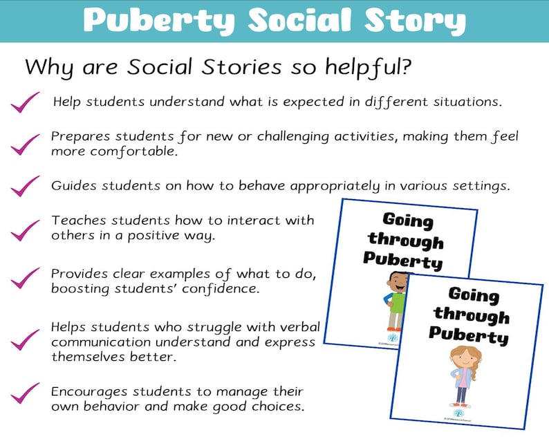 Going Through Puberty Social Story - Etsy