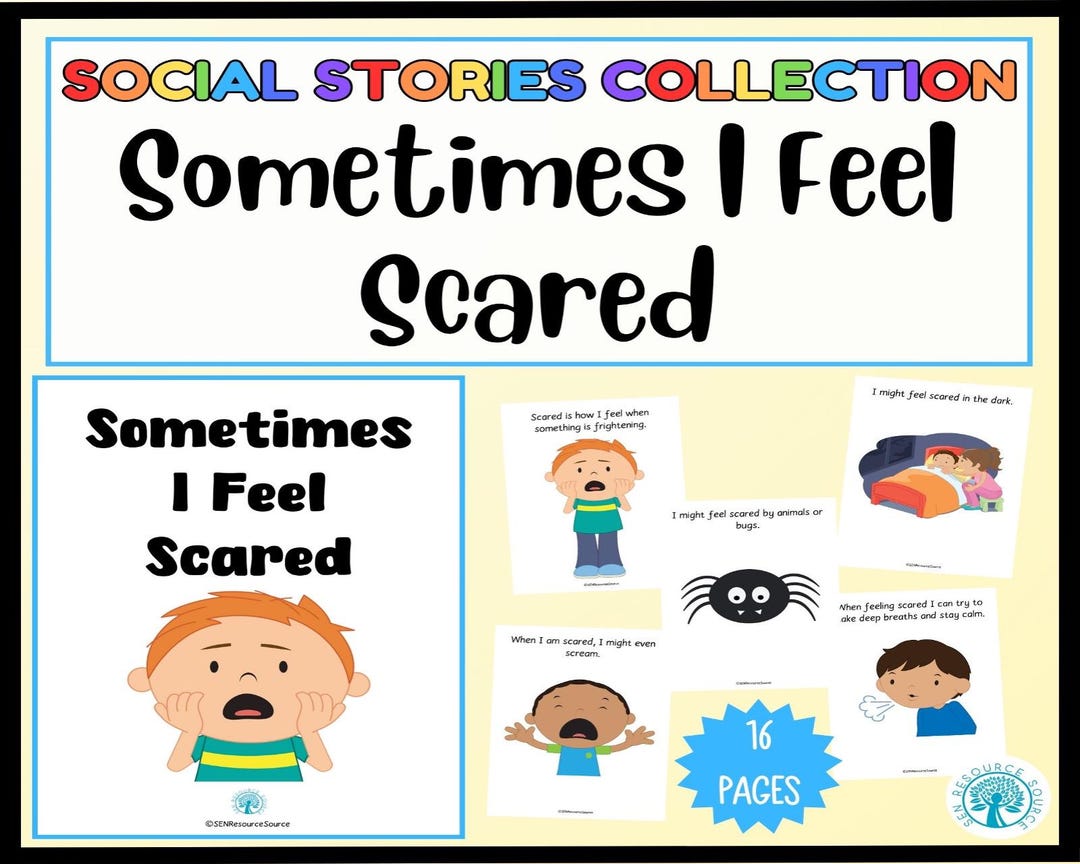Sometimes I Feel Scared Social Story - Etsy