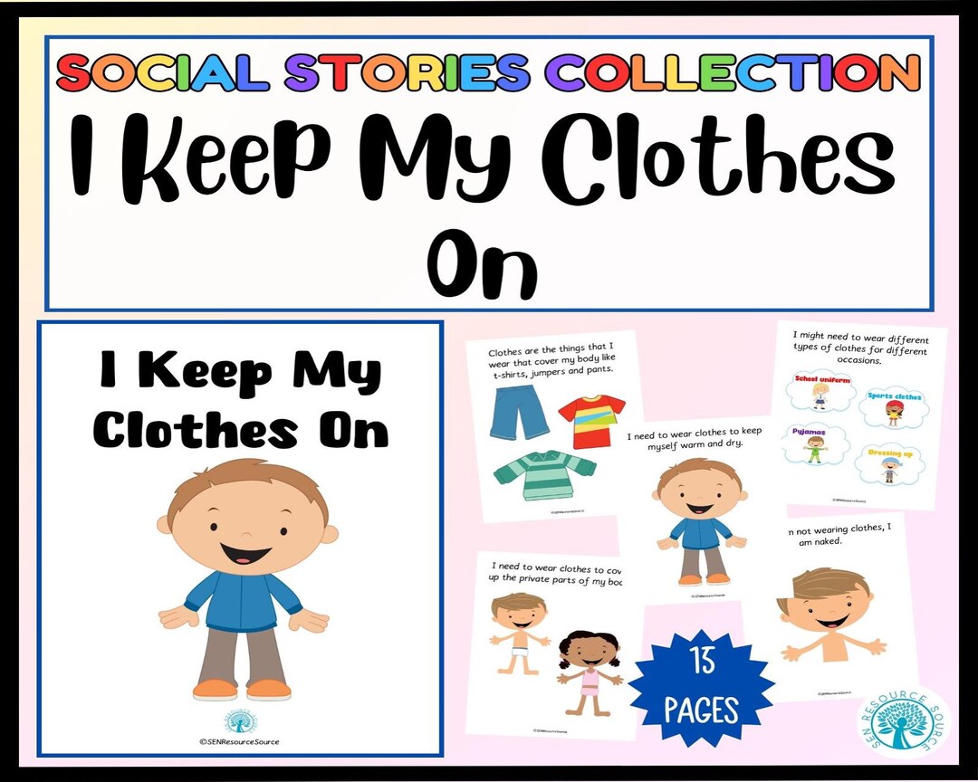 I Keep My Clothes on Social Story - Etsy