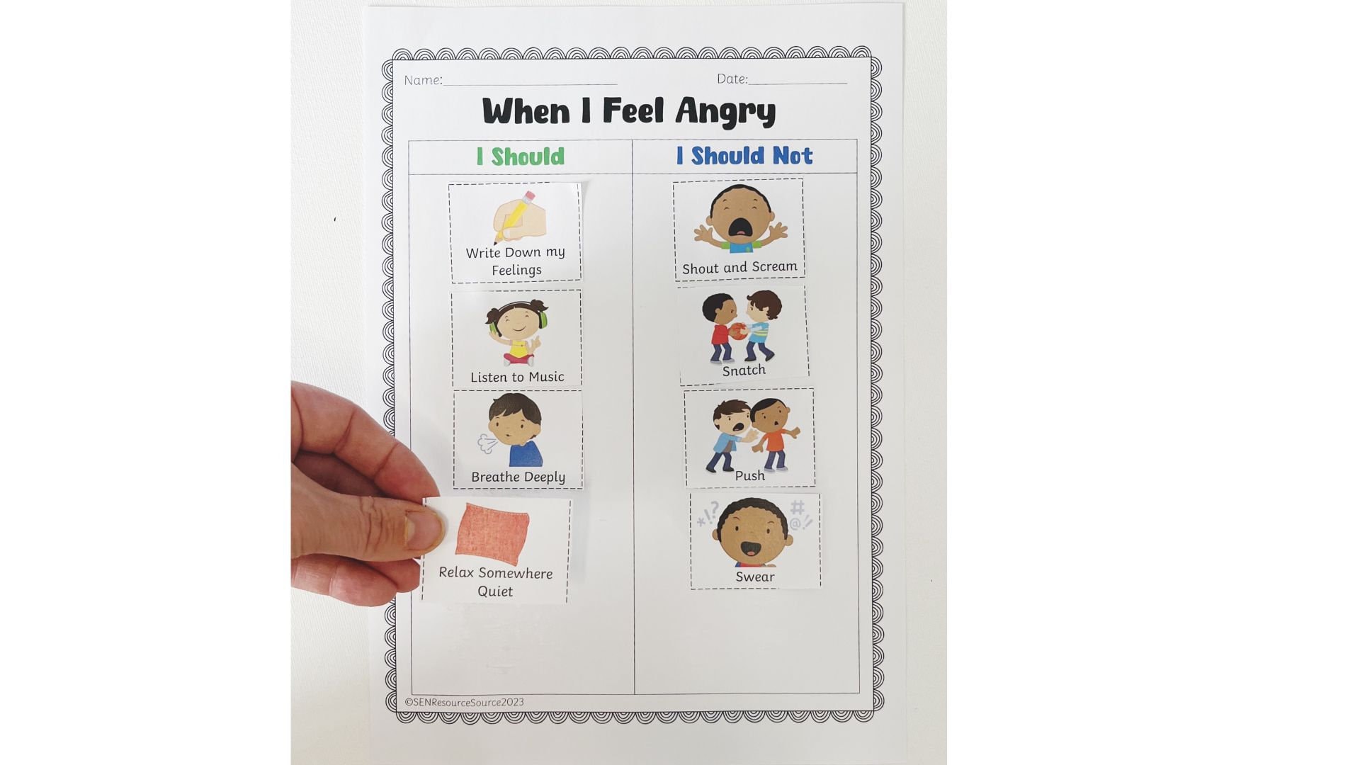 Anger Choices Worksheet - Etsy