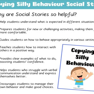 Copying Silly Behaviour Social Story - Etsy
