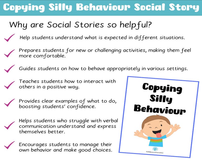 Copying Silly Behaviour Social Story - Etsy
