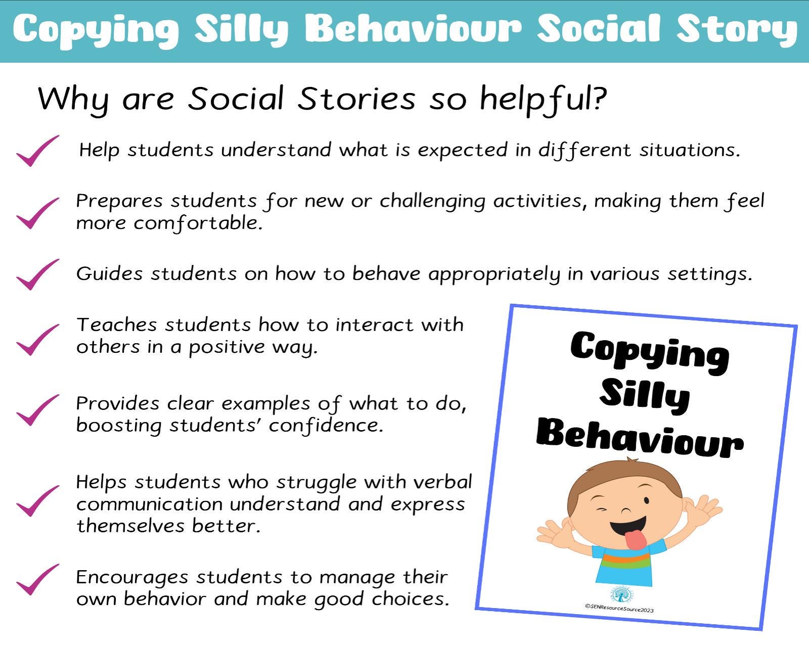 Copying Silly Behaviour Social Story - Etsy