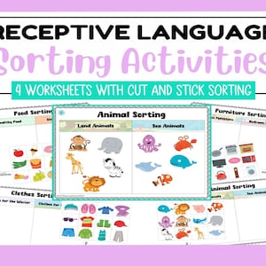 Receptive Language Sorting Activities - Etsy