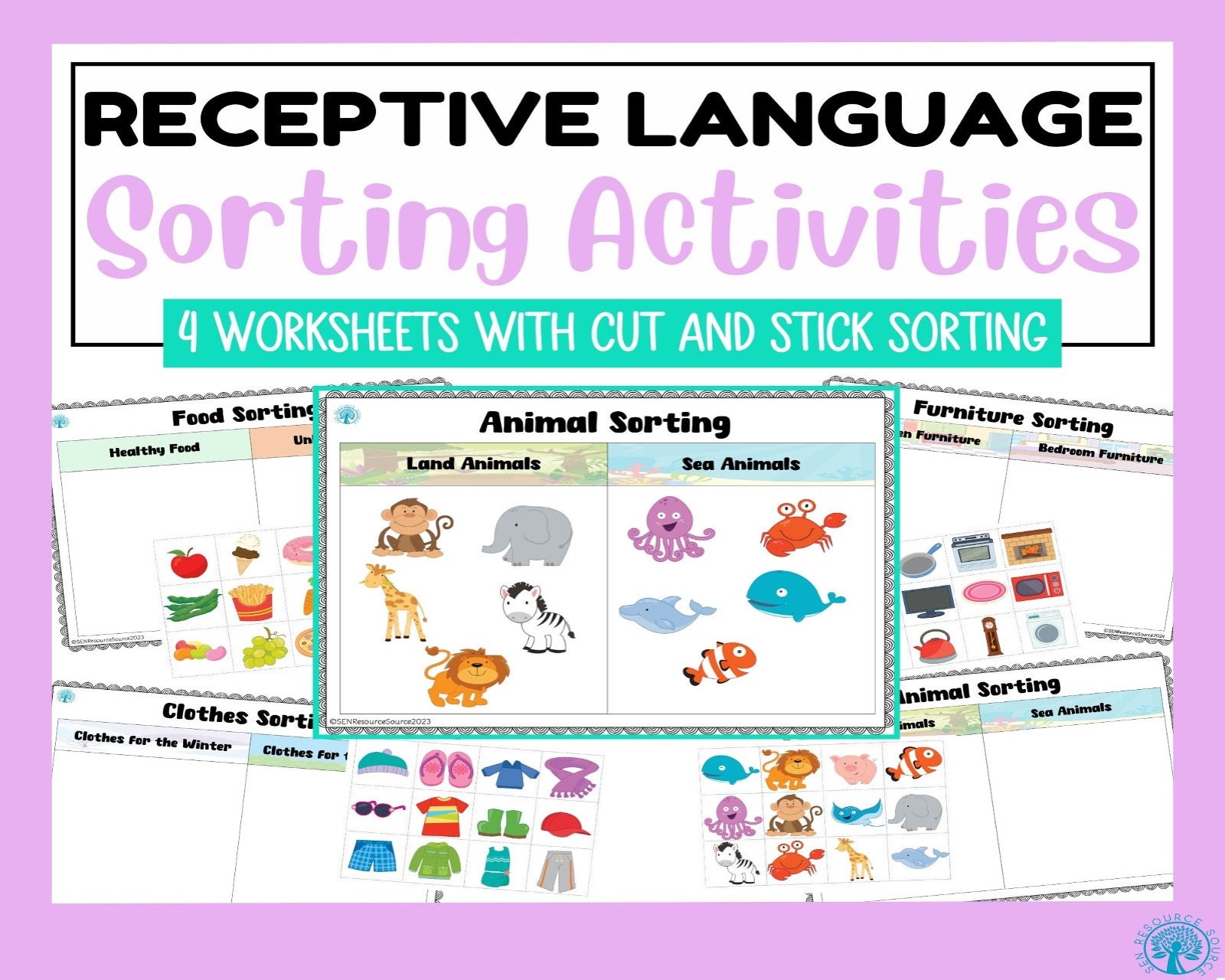Receptive Language Sorting Activities - Etsy