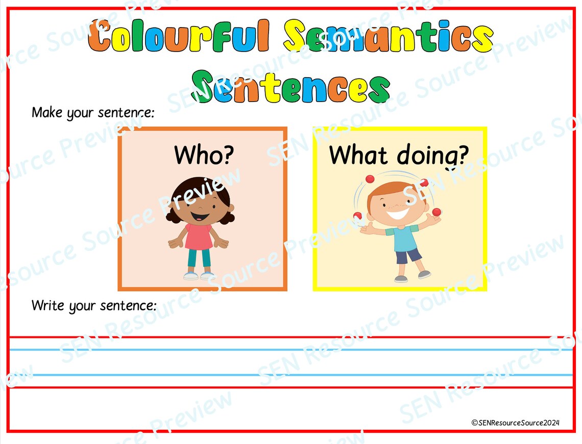 Colourful Semantics Resource Bundle - Etsy