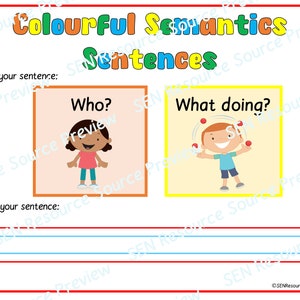 Colourful Semantics Resource Bundle - Etsy
