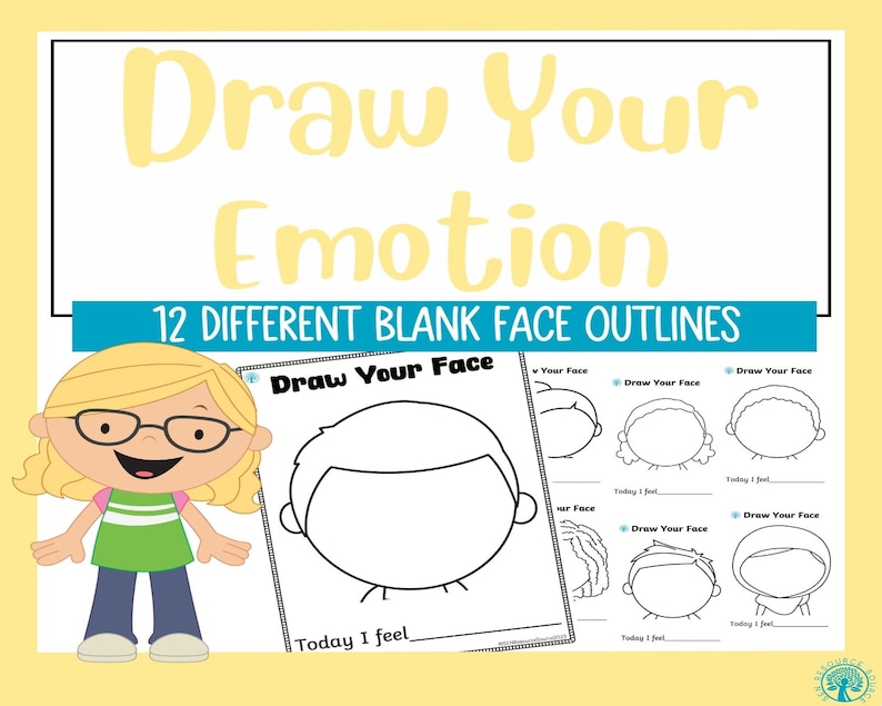 Draw Your Emotion Worksheets - Etsy