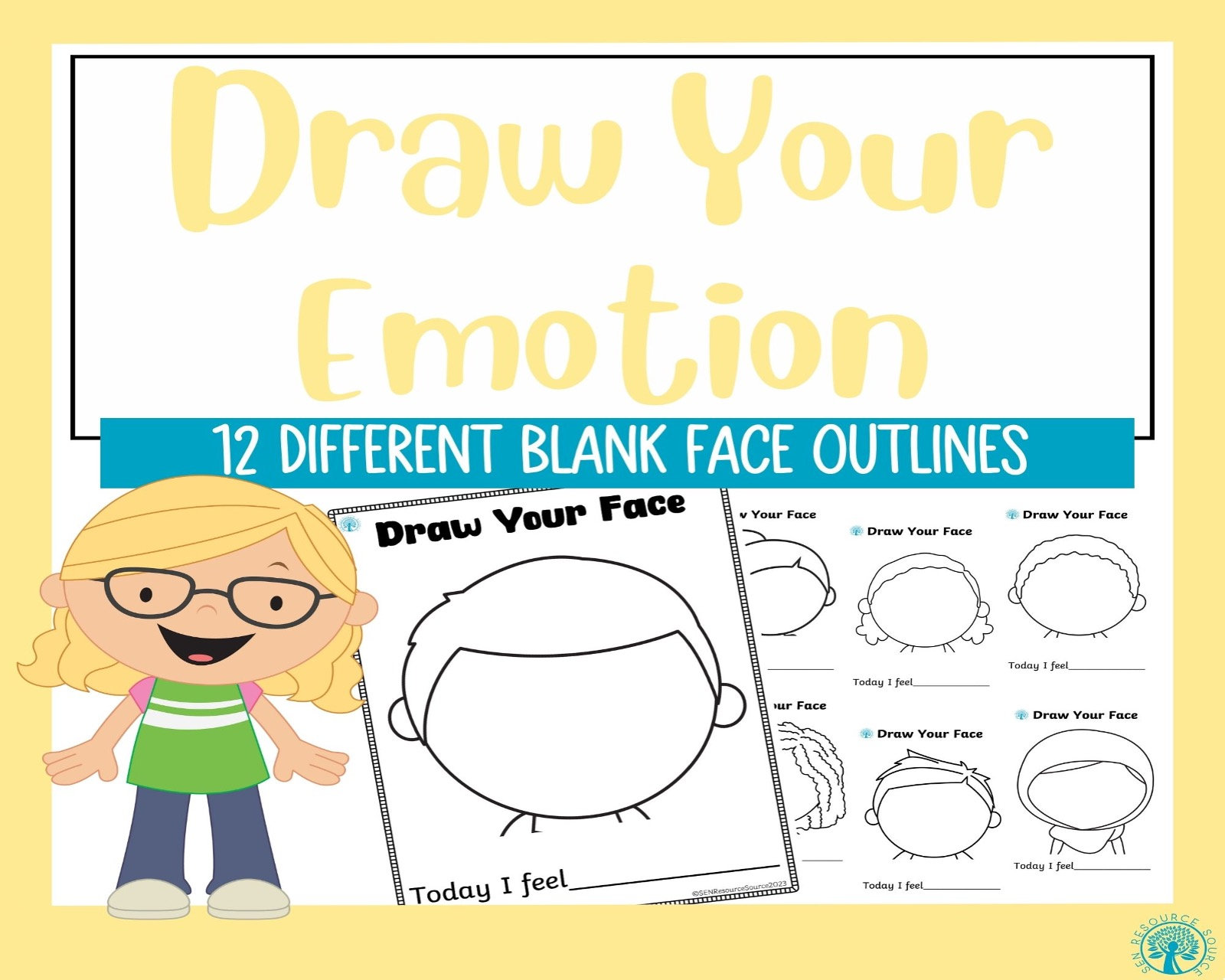 Draw Your Emotion Worksheets - Etsy